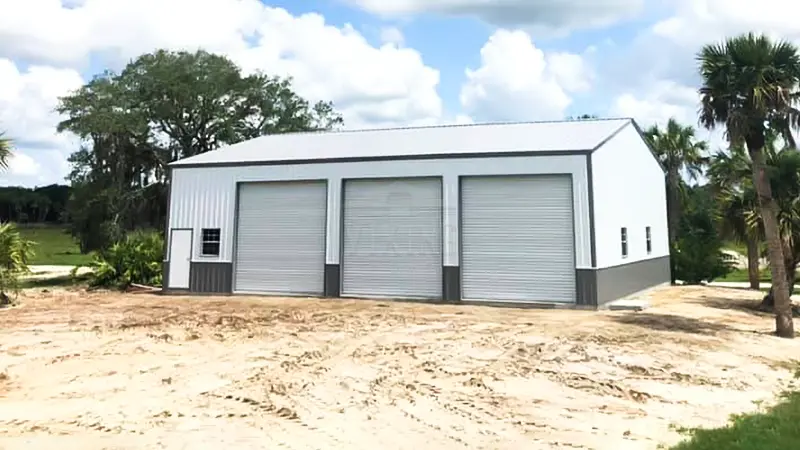 Buy 50x52x14 Two Tone Metal Garage | 50x52 Metal Garage