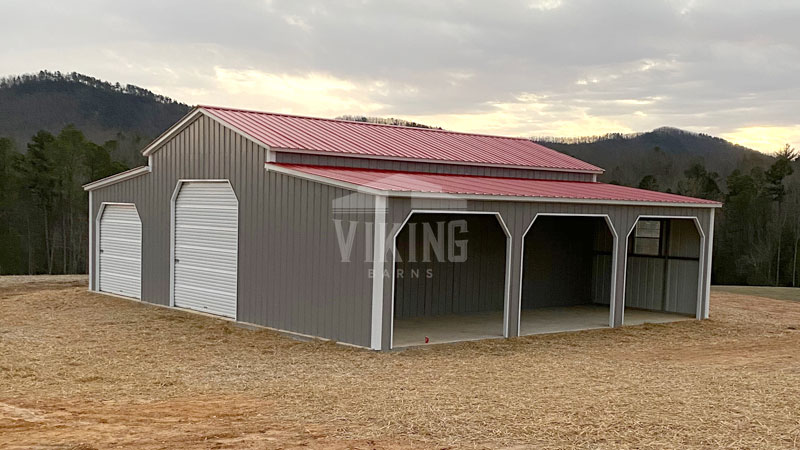 42x30x12 Drop Down Barn | 42'x30' Metal Barn