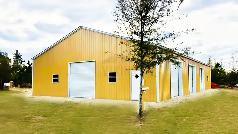 46x76x12 Fully Enclosed Commercial Garage | 46x76 Commercial Metal Garage